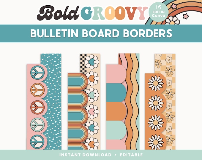 Boho Retro Banner | Bunting | Bulletin Board | Daisy Classroom Decor ...