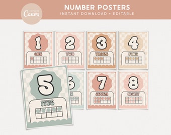 Number Ten Frames Classroom Editable Posters, Pastel Rainbow Counting ...