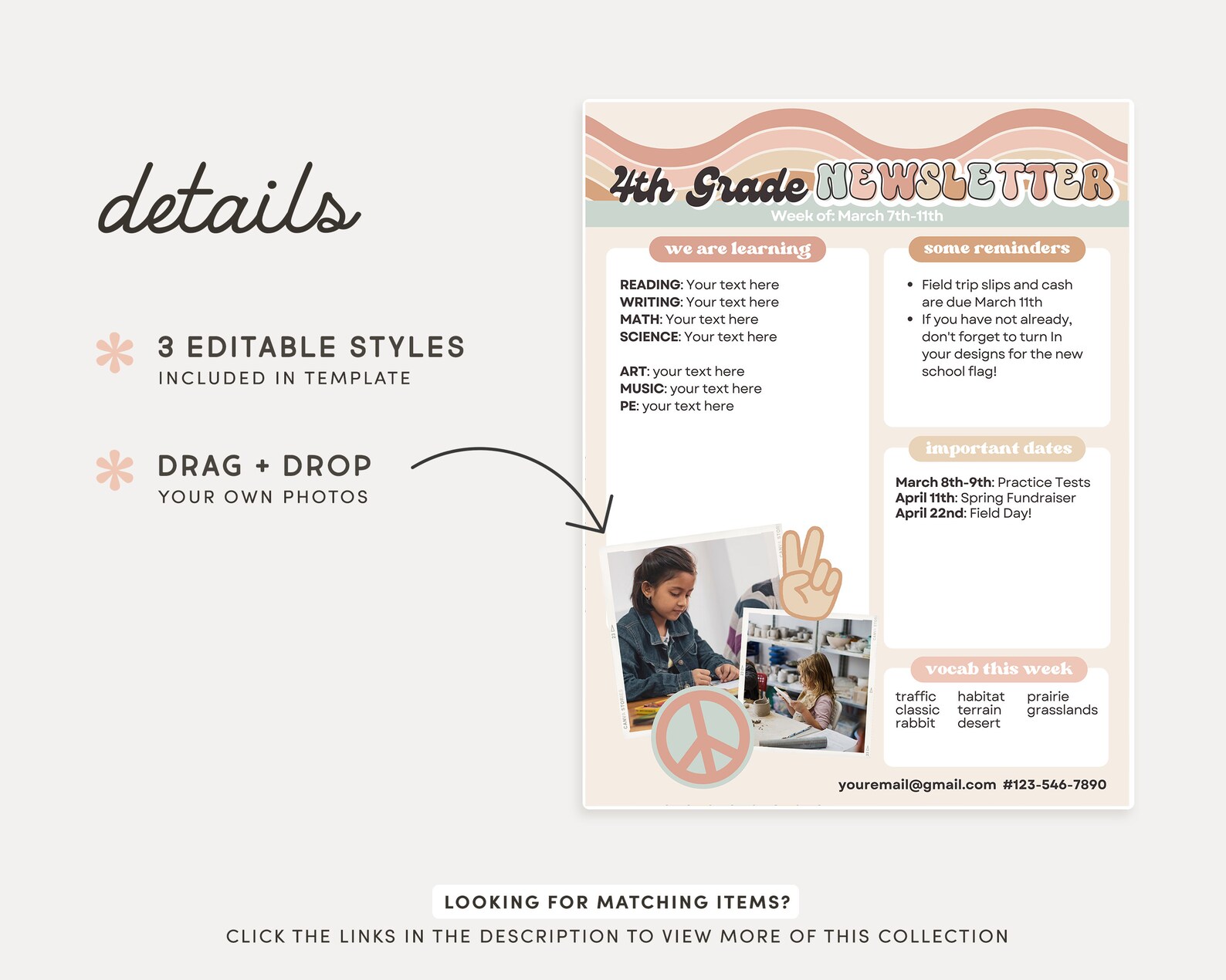 Classroom Newsletter Editable Templates, Back to School, Boho Classroom ...