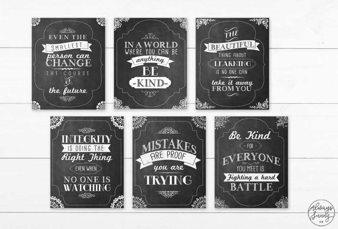 Classroom Quote Printables, Inspirational Classroom Posters, 6 Posters ...
