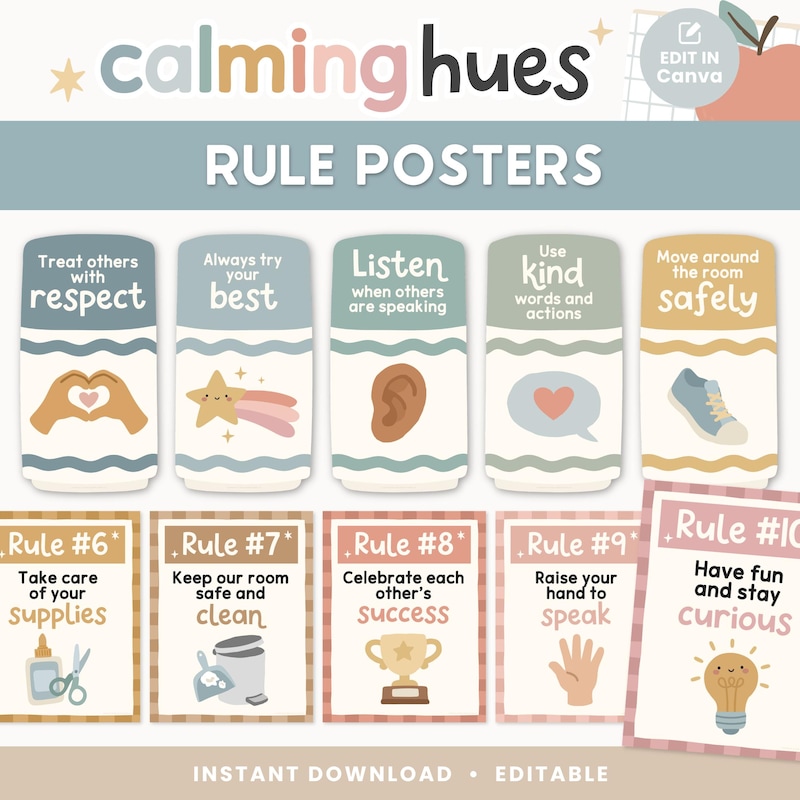 Classroom Poster Bright - Etsy UK