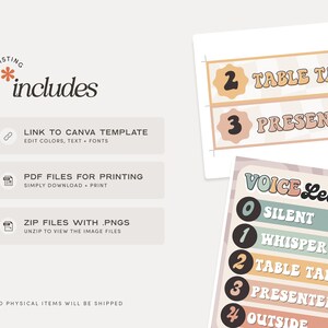 Voice Level Chart Classroom Printable Display Editable in - Etsy