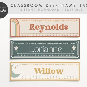 Student Desk Name Labels Editable Classroom Printables - Etsy