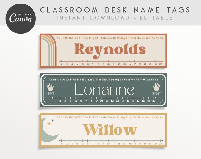 Student Desk Name Labels Editable Classroom Printables - Etsy