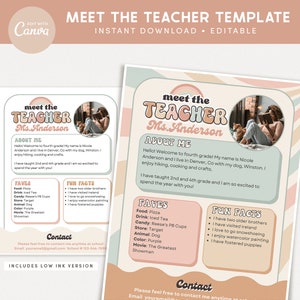 Editable Classroom Management Printables Bundle, Retro Boho Canva ...