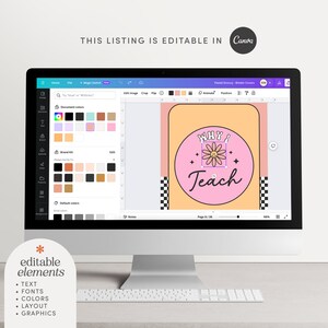 Classroom Binder Covers and Spines Editable Groovy Retro - Etsy