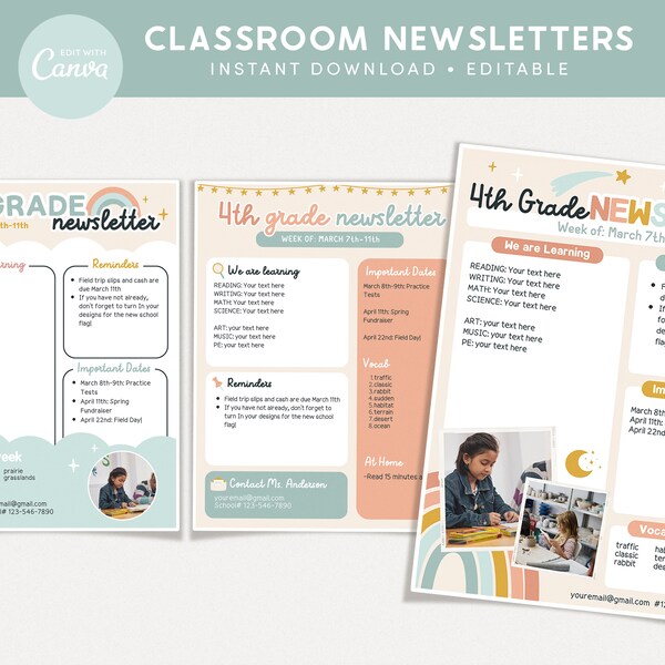 Cute Newsletter Template - Etsy