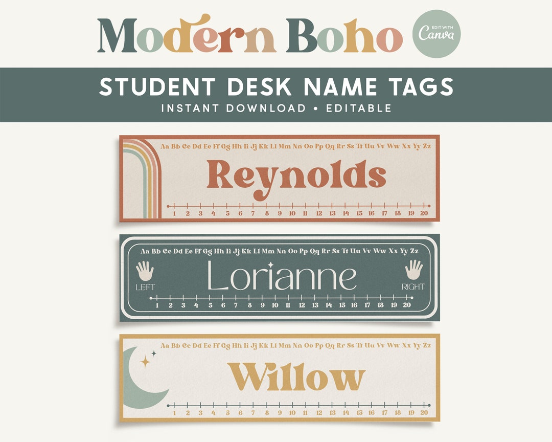 Student Desk Name Labels, Editable Classroom Printables, Student Name ...
