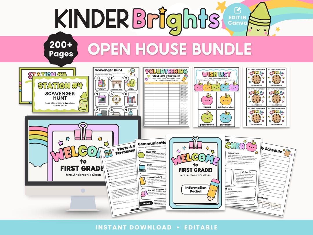 Back to School Open House Bundle | Editable Meet the Teacher Station ...