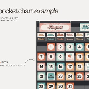 Classroom Calendar Display and Weather Station, Printable Groovy Retro ...
