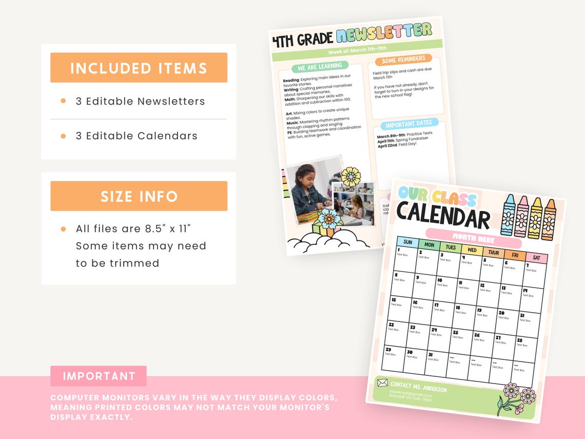 Retro Classroom Newsletter Template Editable | Canva Teacher Newsletter ...