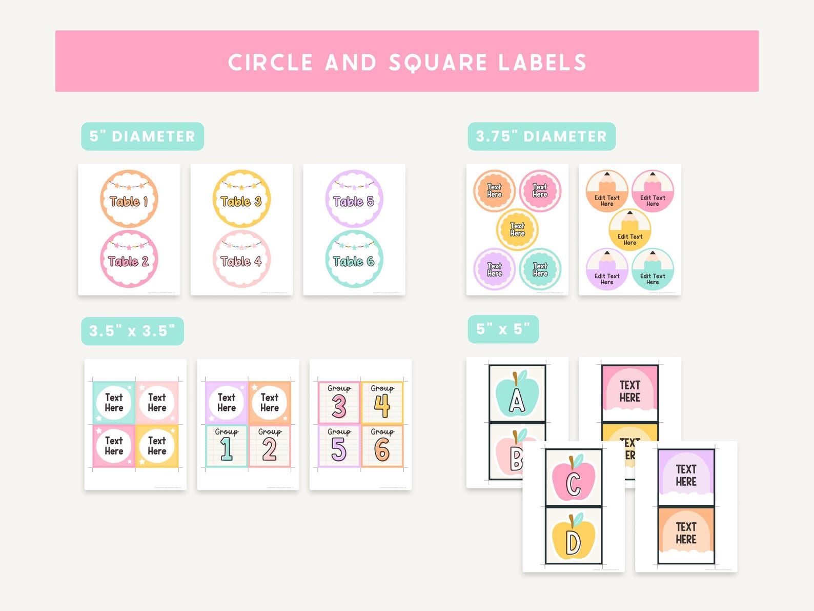 Classroom Labels Editable Templates, Bright Pastels Classroom ...