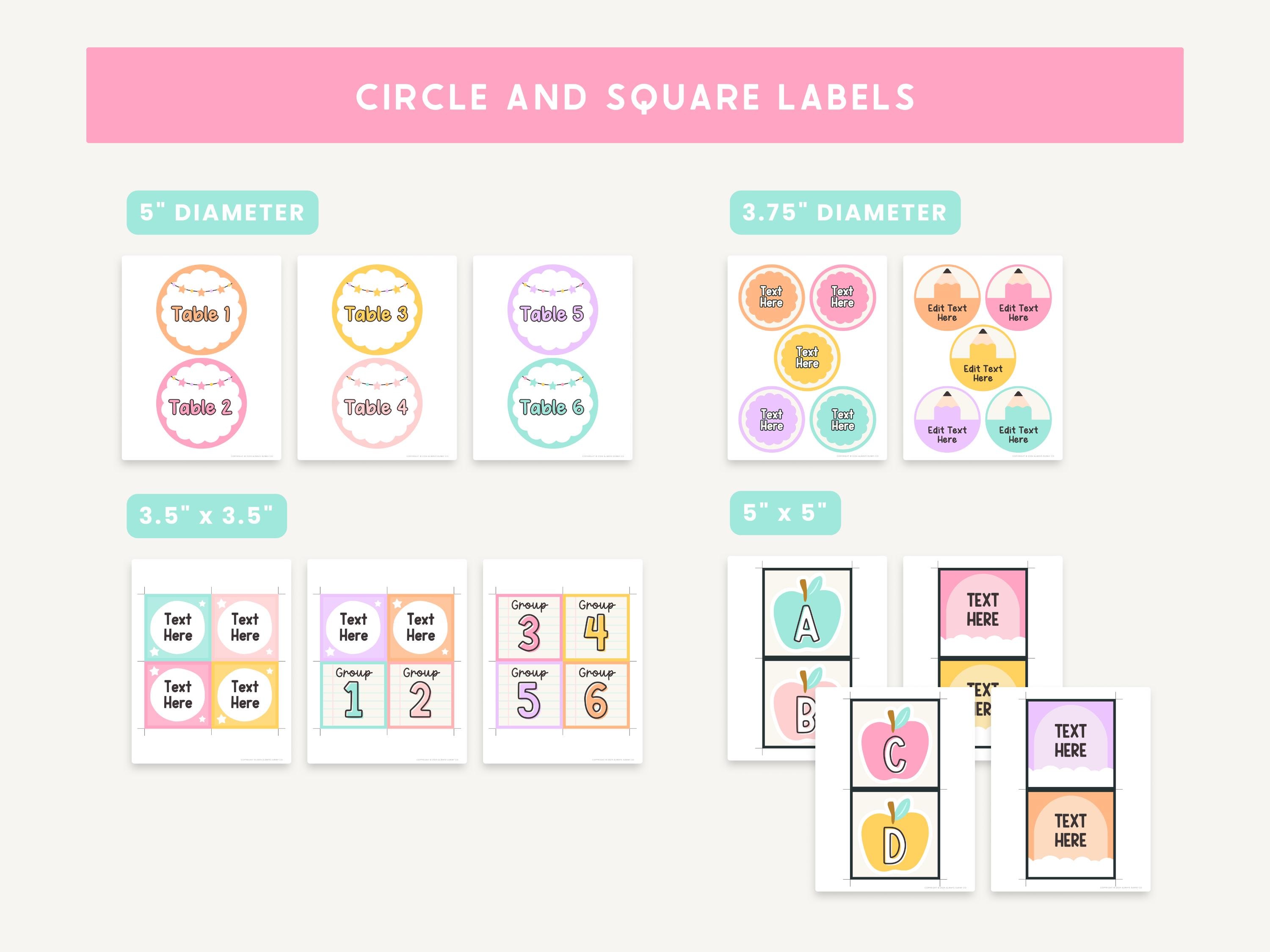 Classroom Labels Editable Templates, Bright Pastels Classroom ...