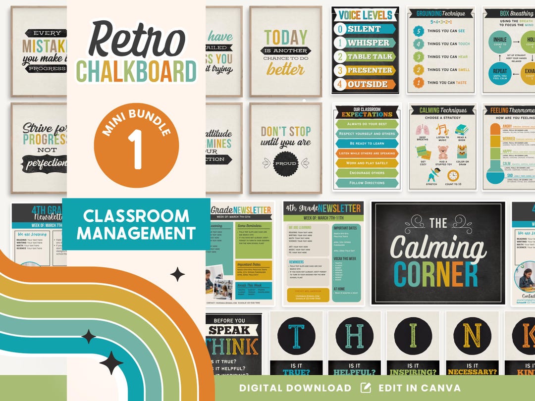 Editable Classroom Management Printable Bundle, Growth Mindset, Voice ...