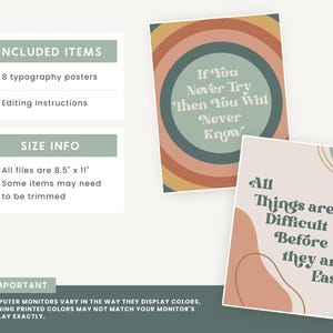 Growth Mindset Editable Classroom Printable Posters, Modern Boho ...