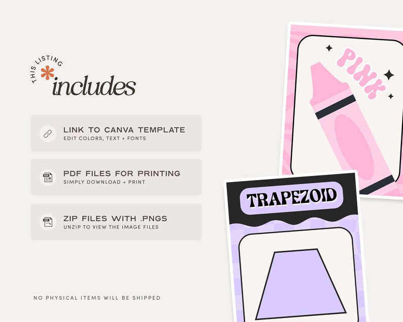 Classroom Shapes and Colors Printable Display, Editable in Canva ...
