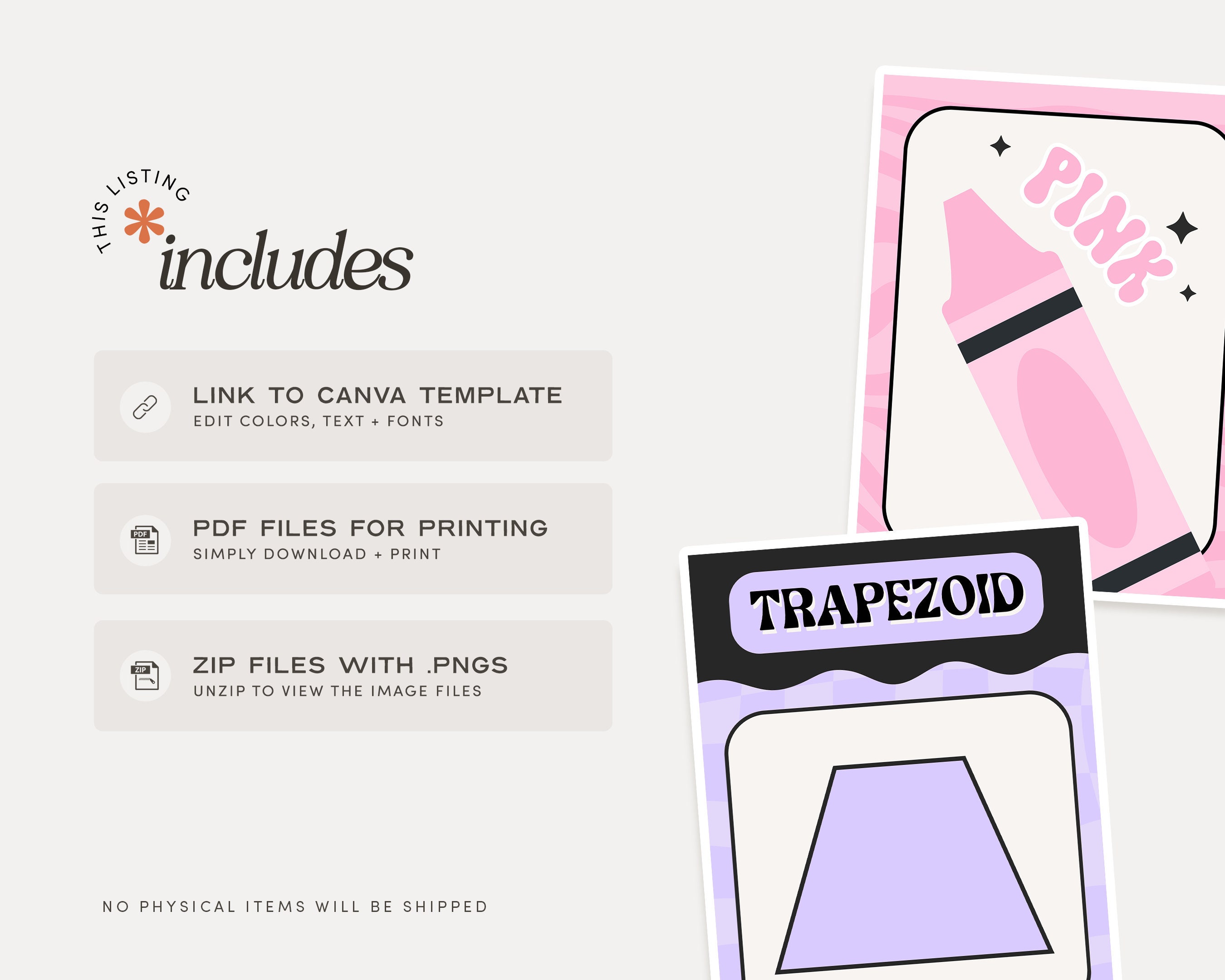 Classroom Shapes and Colors Printable Display, Editable in Canva ...