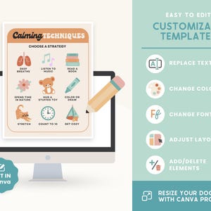 Calming Corner Editable Classroom Printables, Groovy Retro Canva ...