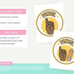 Classroom Hand Signals Poster Display, Editable in Canva, Bright ...