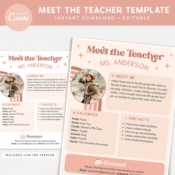 Meet the Teacher Template - Etsy