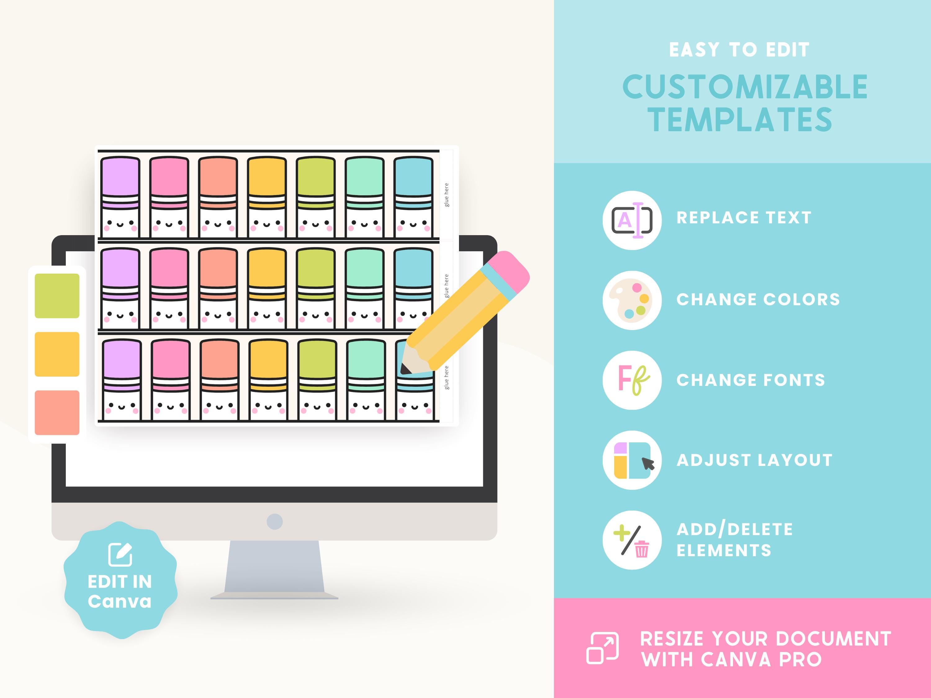 Classroom Bulletin Board Borders, Editable Canva Templates, Bright ...