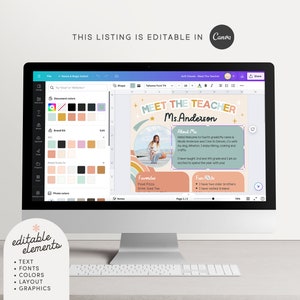 Meet the Teacher Classroom Printable Template, Back to School Pastel ...