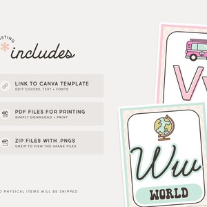 Alphabet Classroom Editable Posters, Bright Letter Templates, Desert ...