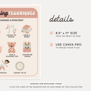 Calming Corner Editable Classroom Printables, Calm Down Skills, Cute ...