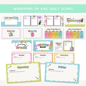 Kinder Brights Classroom Slides | Editable Daily Templates for Canva ...