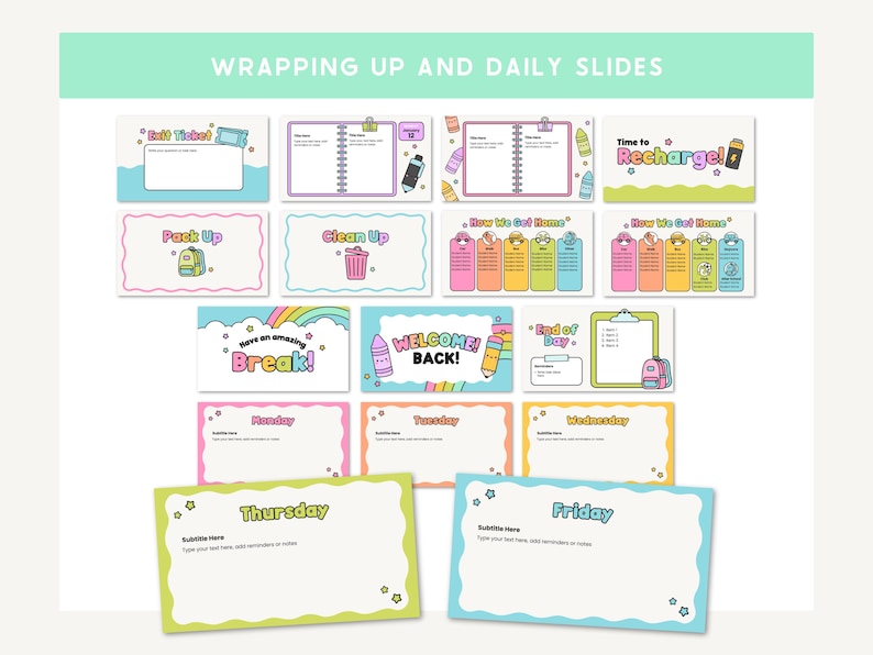 Kinder Brights Classroom Slides | Editable Daily Templates for Canva ...