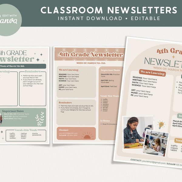 Newsletter Template Editable - Etsy