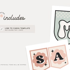 Classroom Bulletin Board Letters, Editable in Canva, Retro Pastel ...