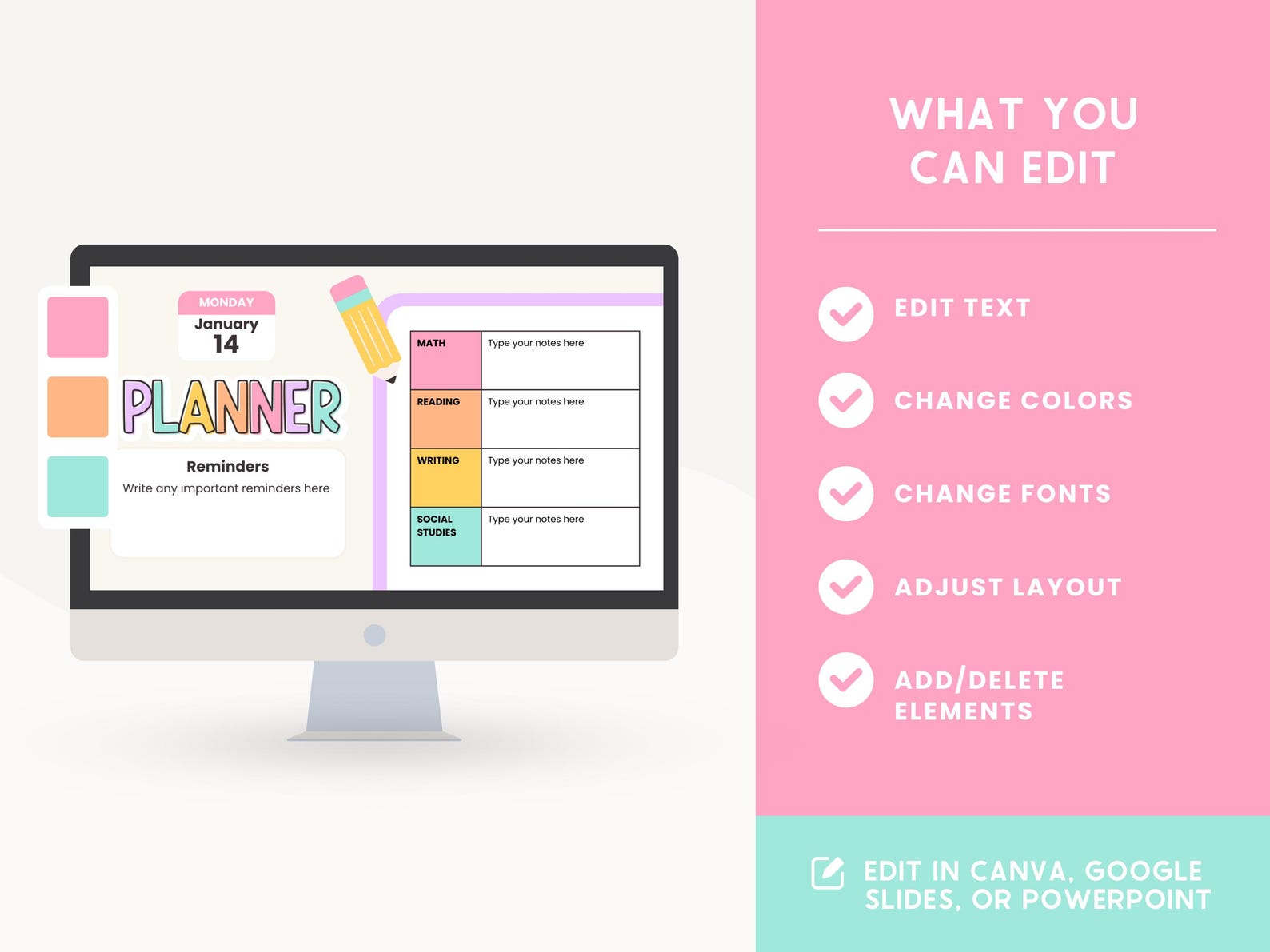 Smart Pastels Classroom Slides | Editable Daily Templates for Canva ...