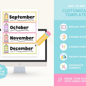 Classroom Flip Calendar Display, Bright Primary Classroom Decor ...