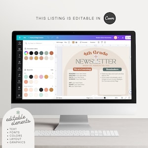 Classroom Newsletter Editable Templates, Back to School, Modern Boho ...