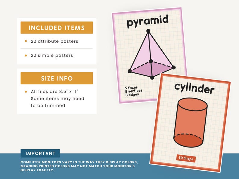 Editable Shape Posters for Classroom | Playful Hues Shapes With ...