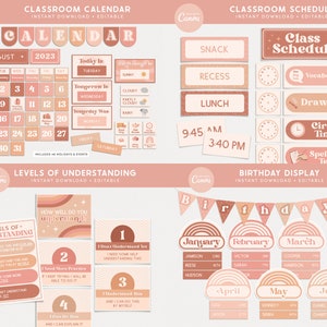 Editable Classroom Rosy Boho Complete Collection Printable Bundle ...