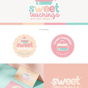 Colorful Teacher Logo Design - Editable Canva Template, Charming and ...