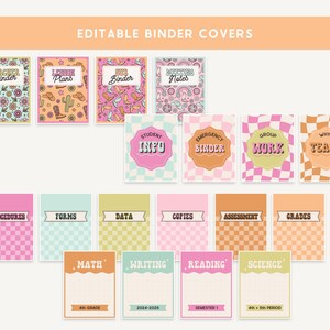 Classroom Binder Covers and Spines, Editable Bright Desert Teacher ...