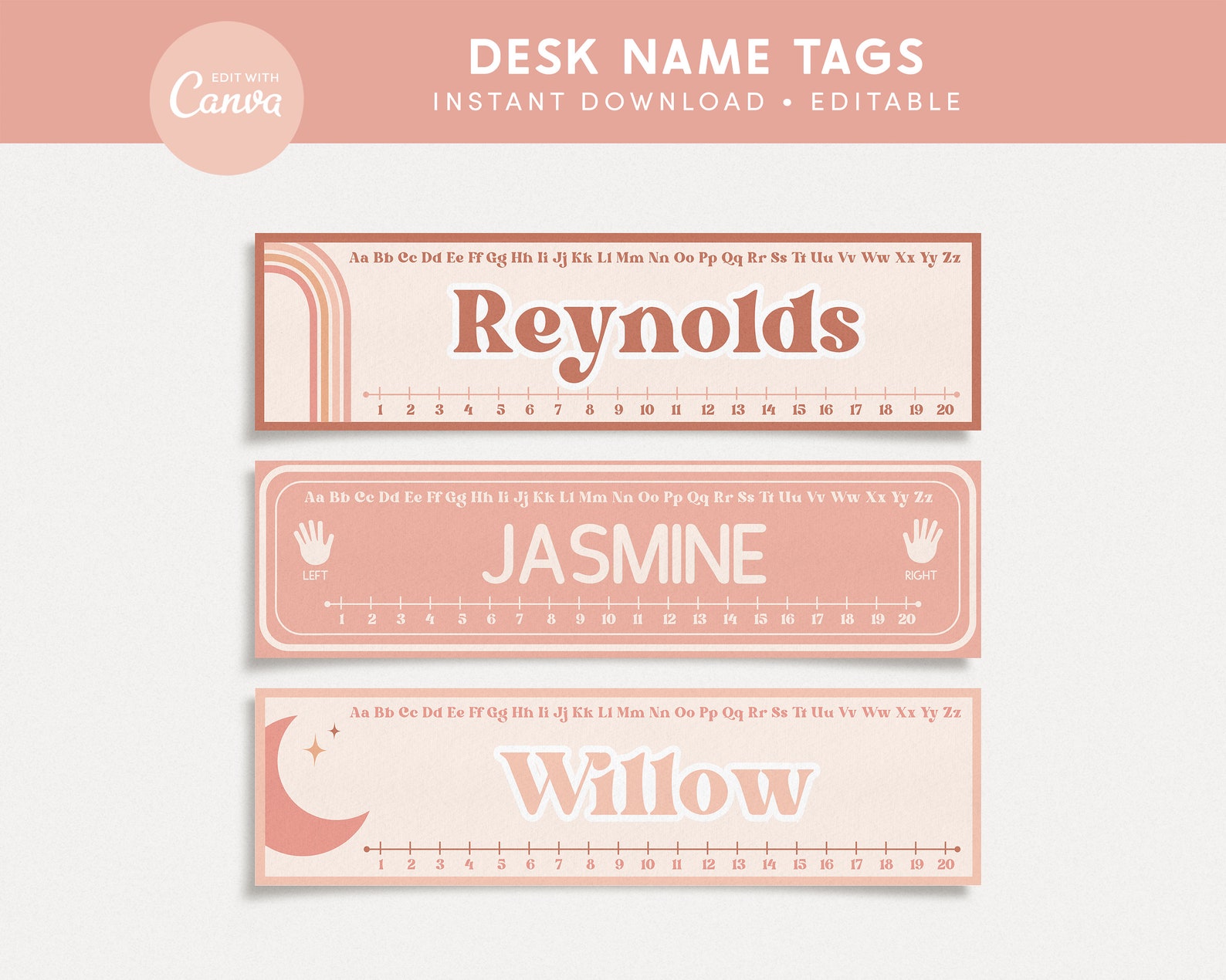 Student Desk Name Labels, Editable Classroom Printables, Student Name ...