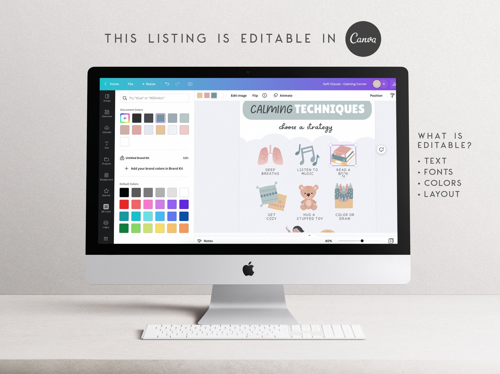 Calming Corner Editable Classroom Printables Calm Down - Etsy