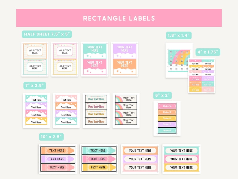 Classroom Labels Editable Templates, Bright Pastels Classroom ...