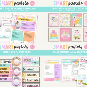 Editable Classroom Smart Pastels Complete Collection Printable Bundle ...