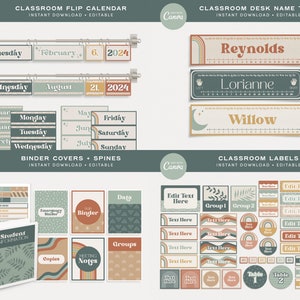 Editable Classroom Modern Boho Complete Collection Printable - Etsy