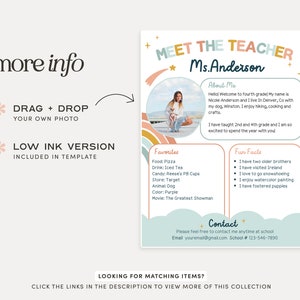 Meet the Teacher Classroom Printable Template, Back to School Groovy ...