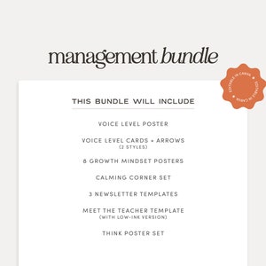 Editable Classroom Management Printable Bundle, Modern Boho Canva ...