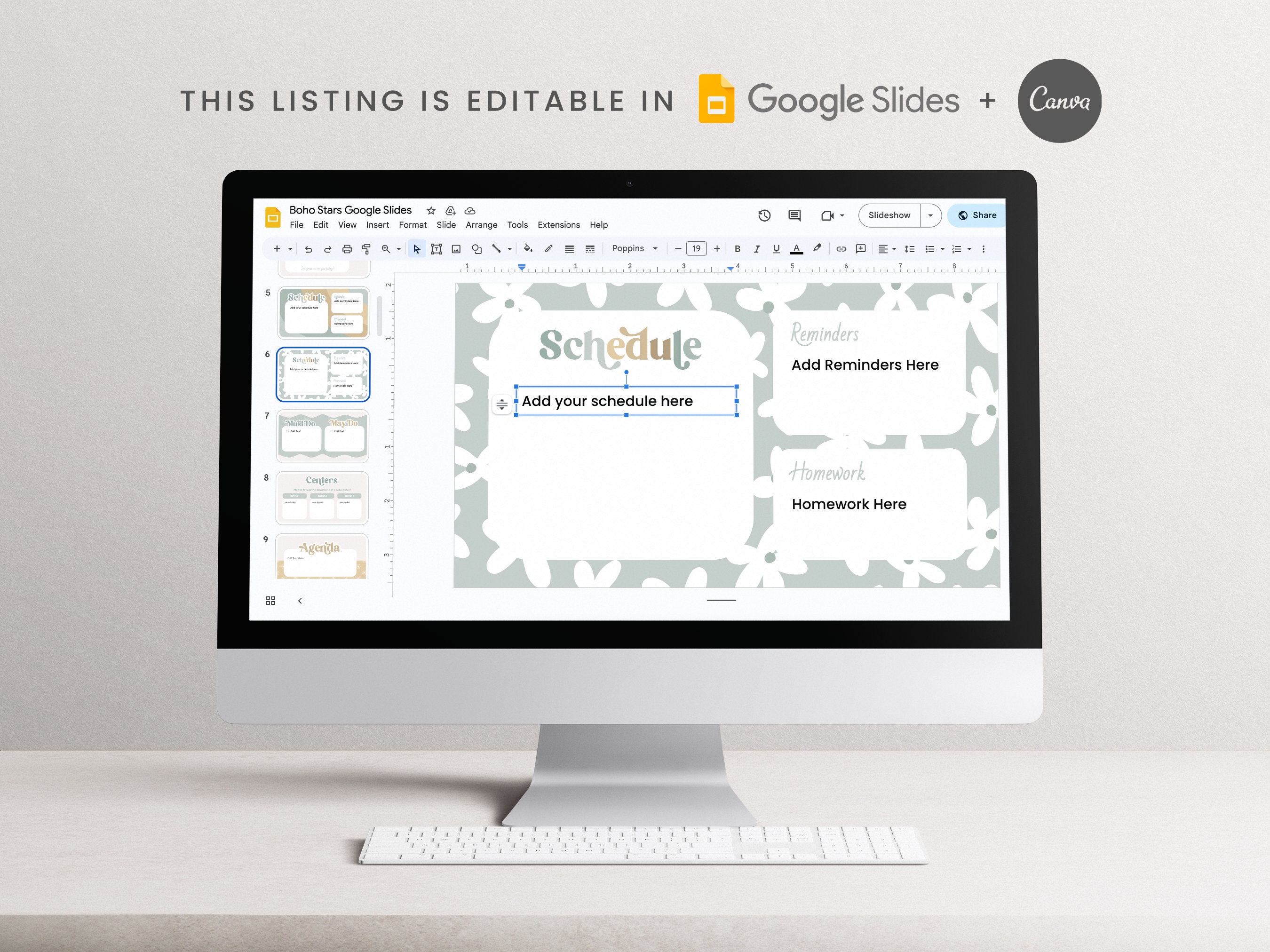 Boho Classroom Google Slides and Canva Editable Presentation Templates ...