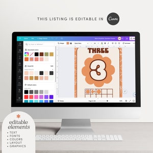 Number Ten Frames Classroom Editable Posters, Retro Groovy Counting ...