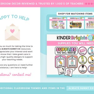 Editable Classroom Kinder Brights Printable Bundle, Canva Templates ...