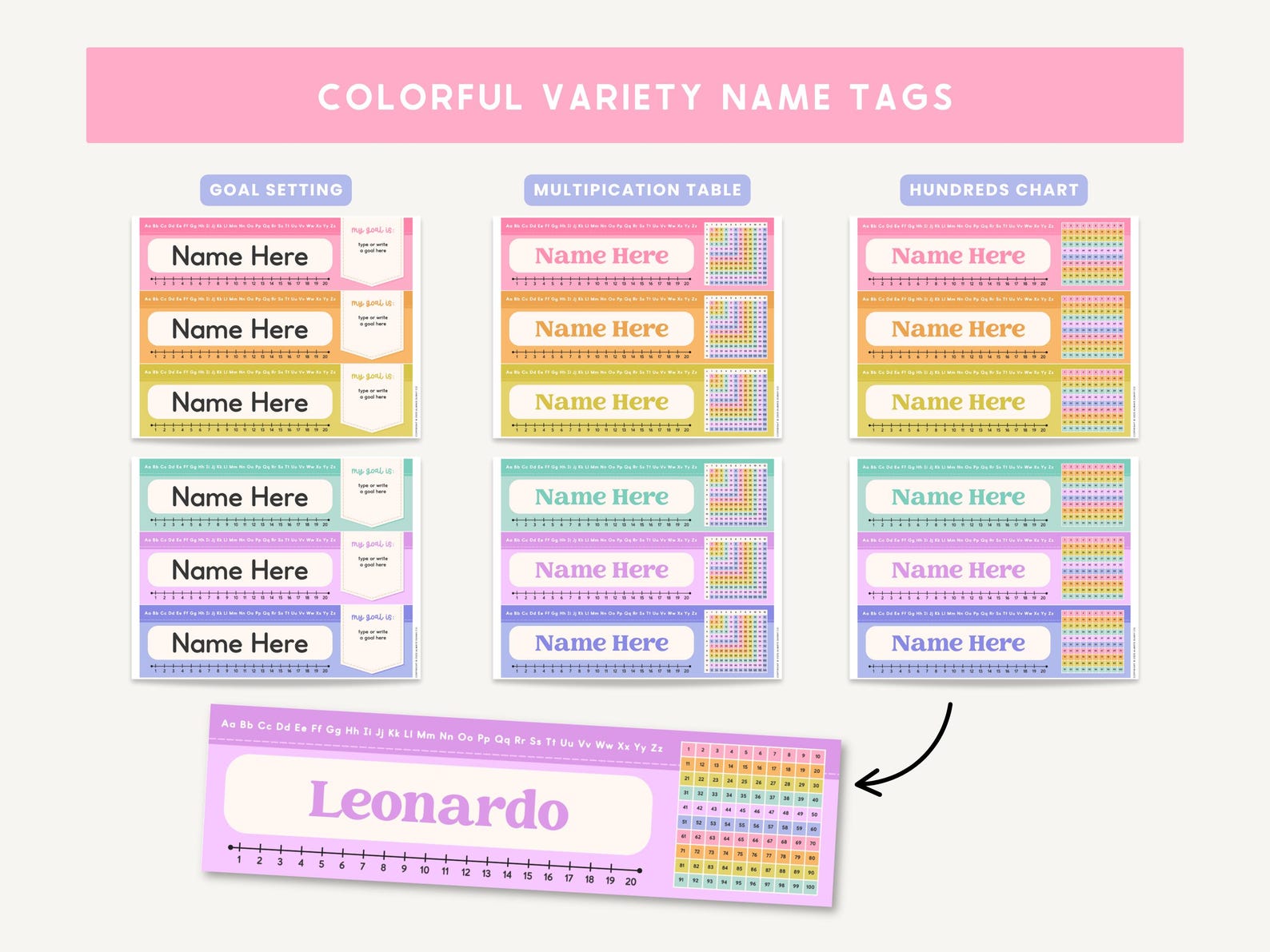 Editable Desk Name Tags for Students | Pastel Printable Name Plates for ...